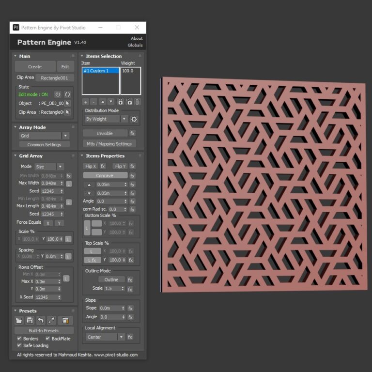 Pattern Engine 1 for 3ds Max – pivot-studio.com